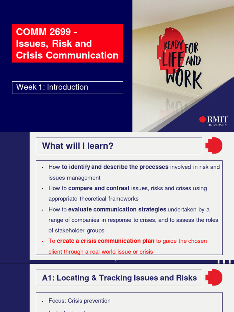 Liem - W1 - Course Introduction | PDF | Risk | Crisis Management