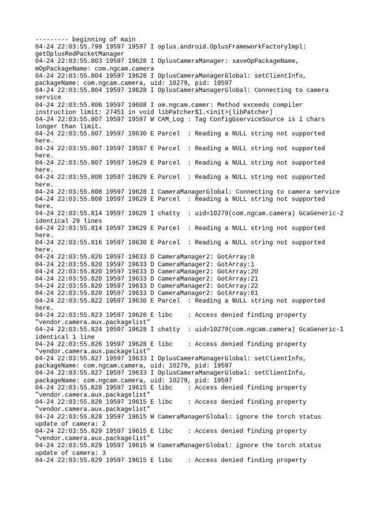 Oplus Camera Manager Log Analysis | PDF | Computer Programming | Software