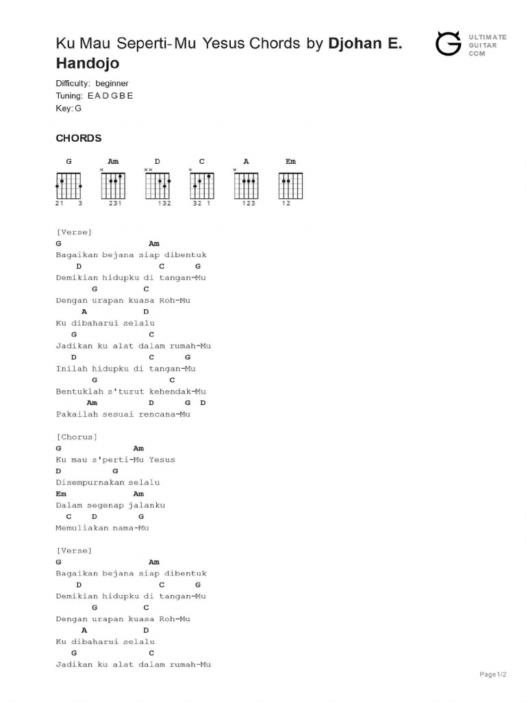 ku mau seperti-mu yesus chords | PDF