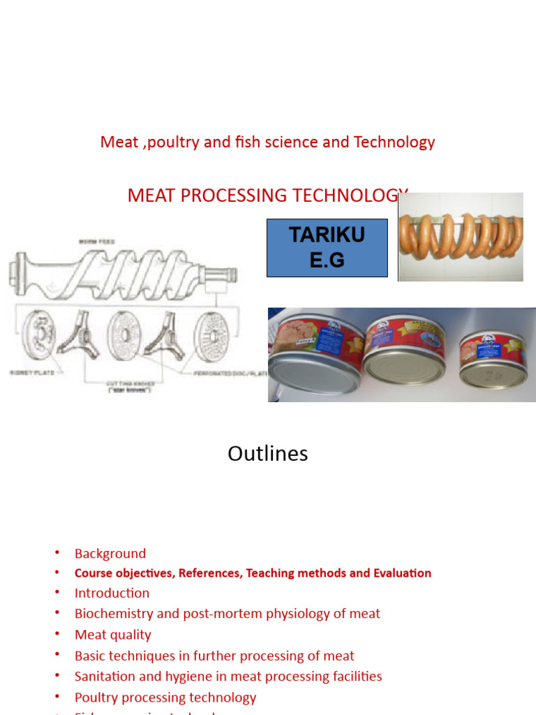 Meat, Poultry, and Fish Processing Tech | PDF | Meat | Fat