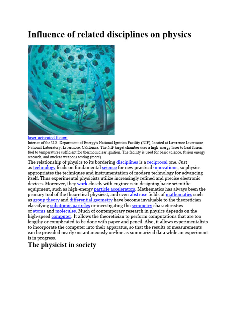 Influence of Related Disciplines On Physics | PDF | Physics | Nuclear ...