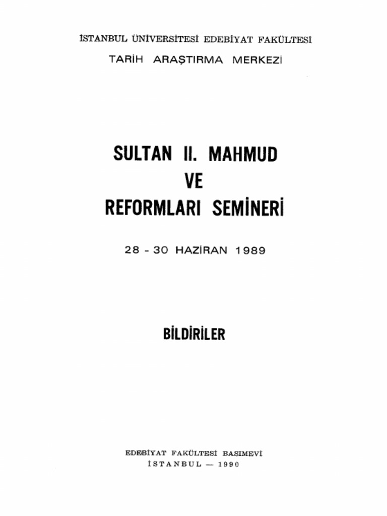 Sultan Ii. Mahmud Ve Reformlari Semineri | PDF