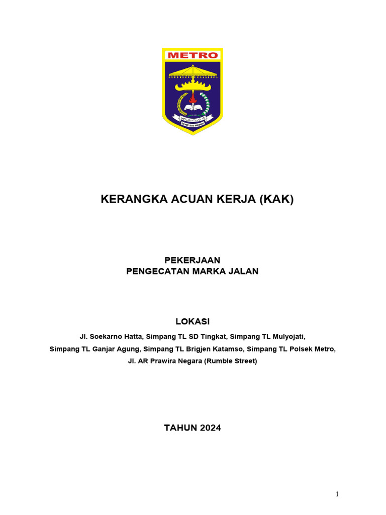 KAK MARKA 2024 Jl. Soekarno Hatta Simpang TL SD Tingkat DLL | PDF