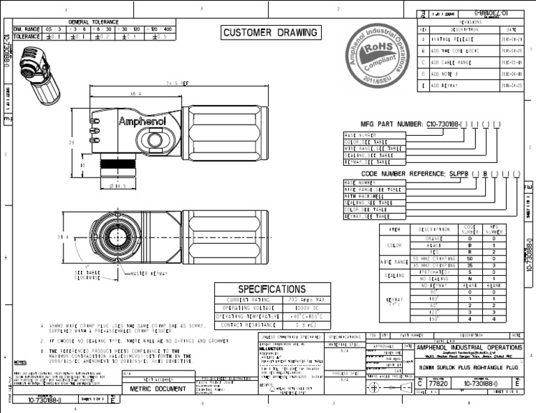 SLPPBXBXXX Customer Drawing CDR | PDF