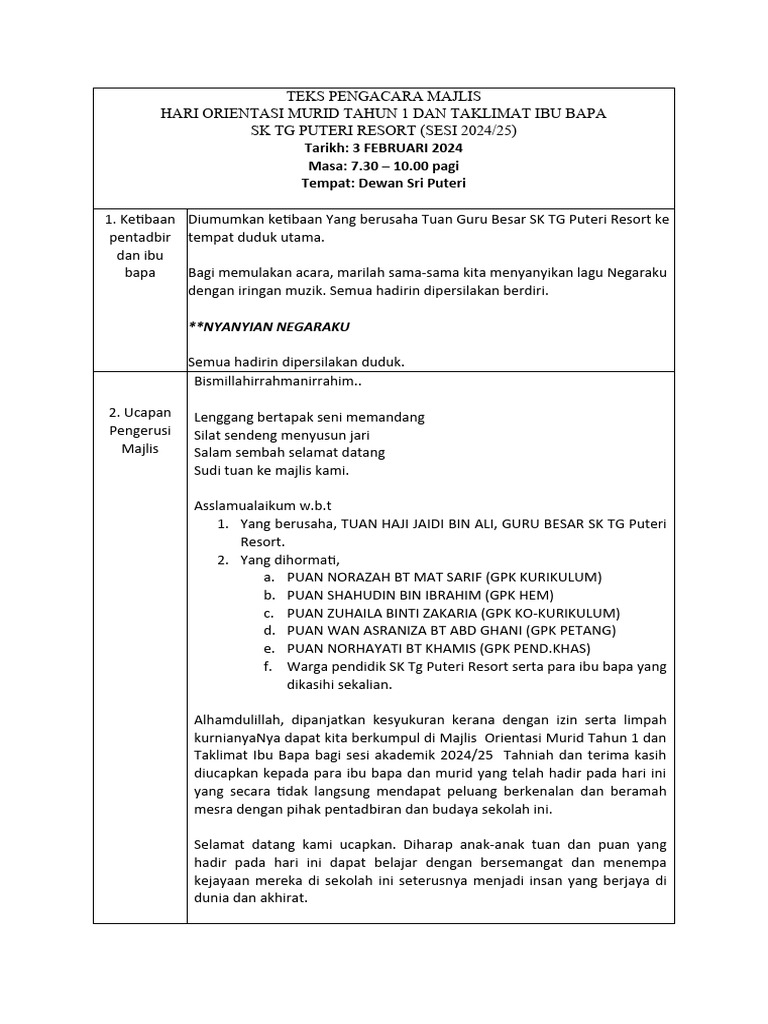 Teks MC Transisi | PDF