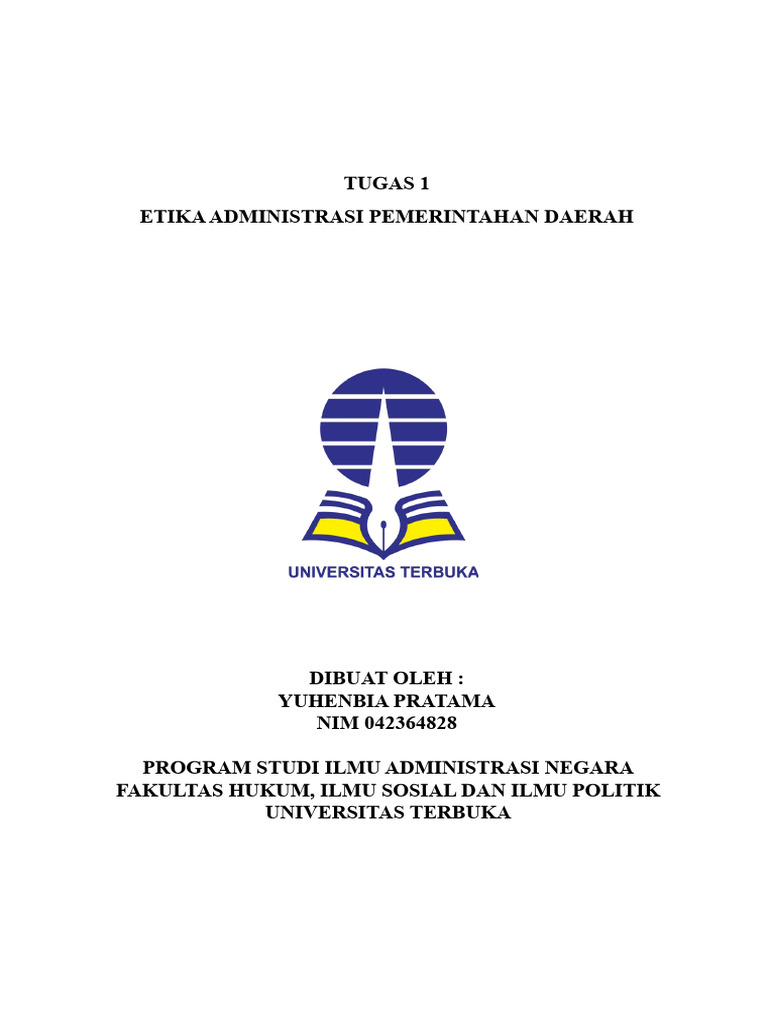 Tugas 1 Etika Administrasi Pemerintah Daerah | PDF