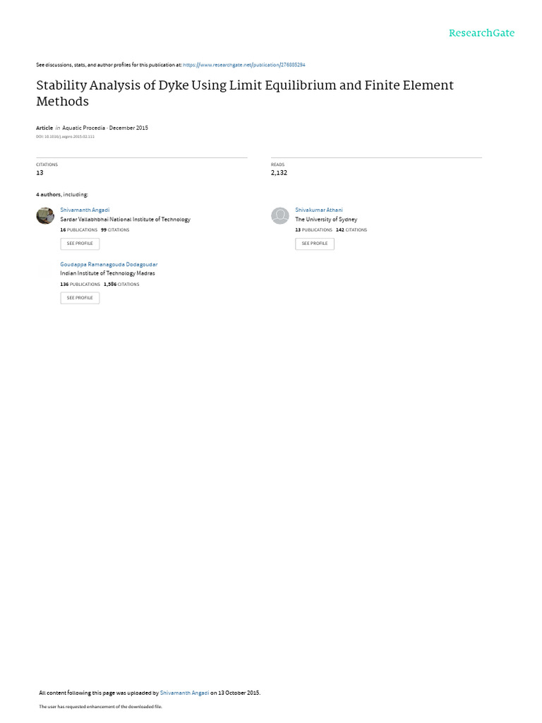 Stability Analysis of Dyke Using Limit Equilibrium | PDF | Civil ...