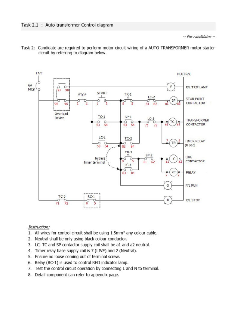 2023-TASK-1b_AUTO-TRANSFORMER_Guide | PDF | Relay | Electrical Wiring