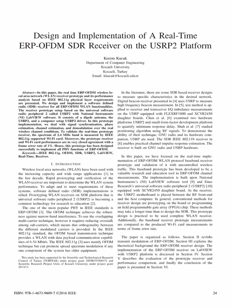 Design and Implementation of A Real Time | PDF | Orthogonal Frequency Division Multiplexing ...