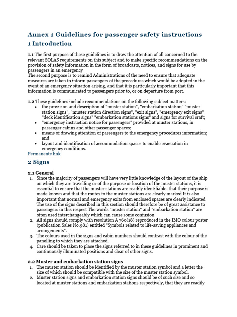W4 - Guidelines For Passenger Safety Instructions | PDF | Information