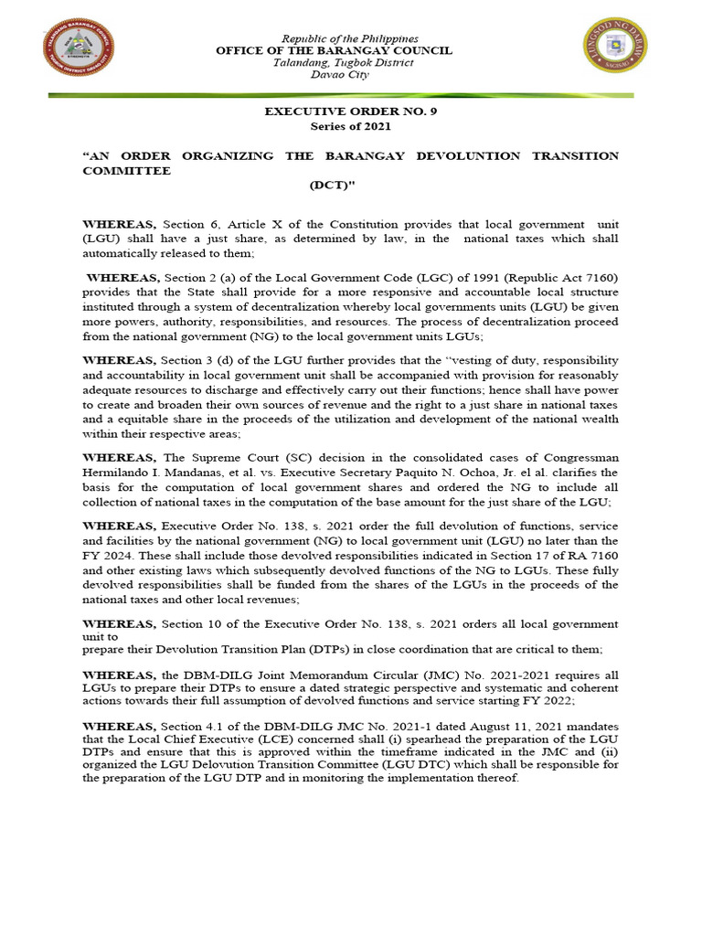 Executive Order 2023 | PDF | Local Government | Violence Against Women
