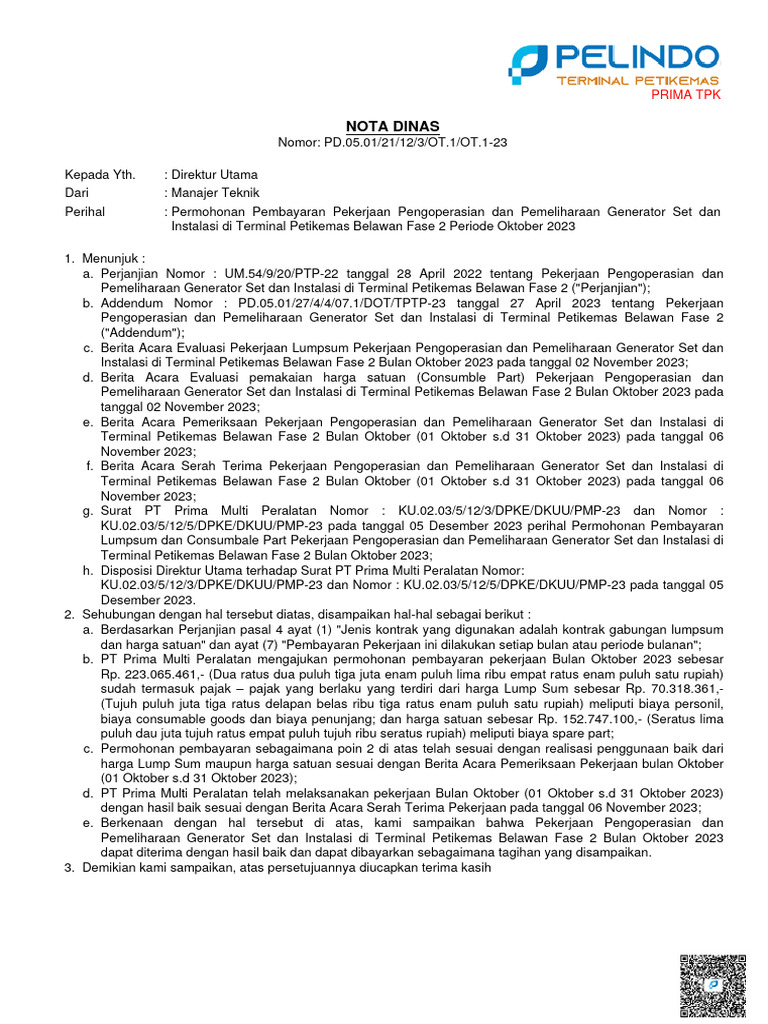 Nodin Pembayaran ABM Terminal A | PDF