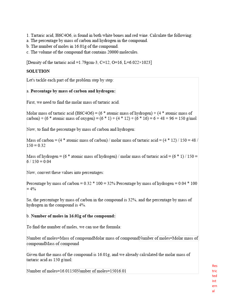 Chemistry Pdf Ion Mole Unit