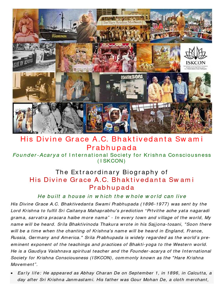 A.C. Bhaktivedanta Swami Prabhupada | PDF | Vaishnavism | Krishna