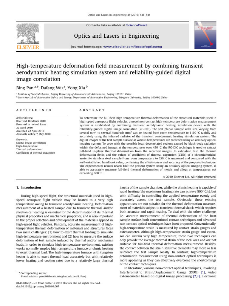 High-Temperature Deformation Measurement System | PDF | Thermal ...