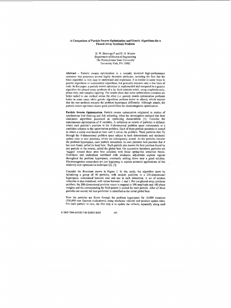 Ga Vs Pso Pdf Genetic Algorithm Mathematical Optimization 