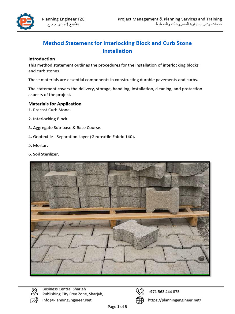 Interlocking Block and Curb Stone Method | PDF | Building Materials ...