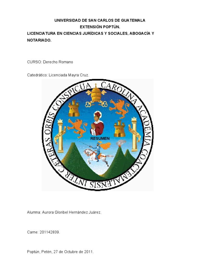 Caratula Usac | PDF | Propiedad | Evidencia (ley)