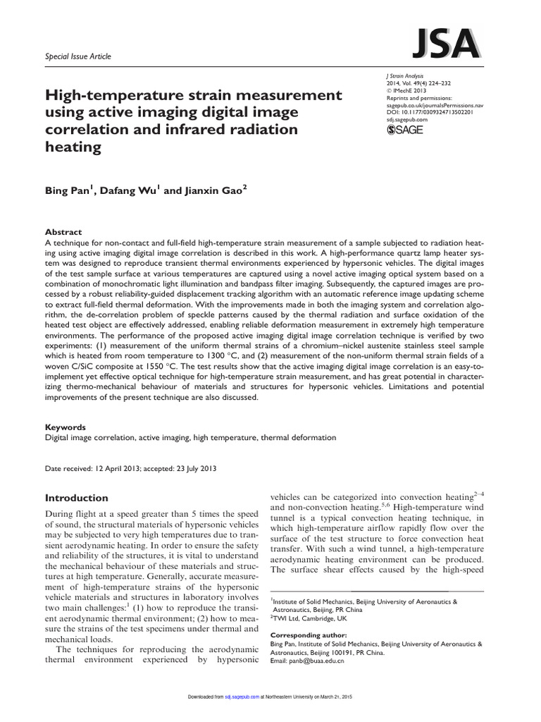 High-temperature strain measurement using DIC | PDF | Optical Filter ...