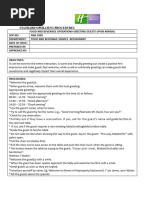 A La Carte Service Standard Procedures | PDF