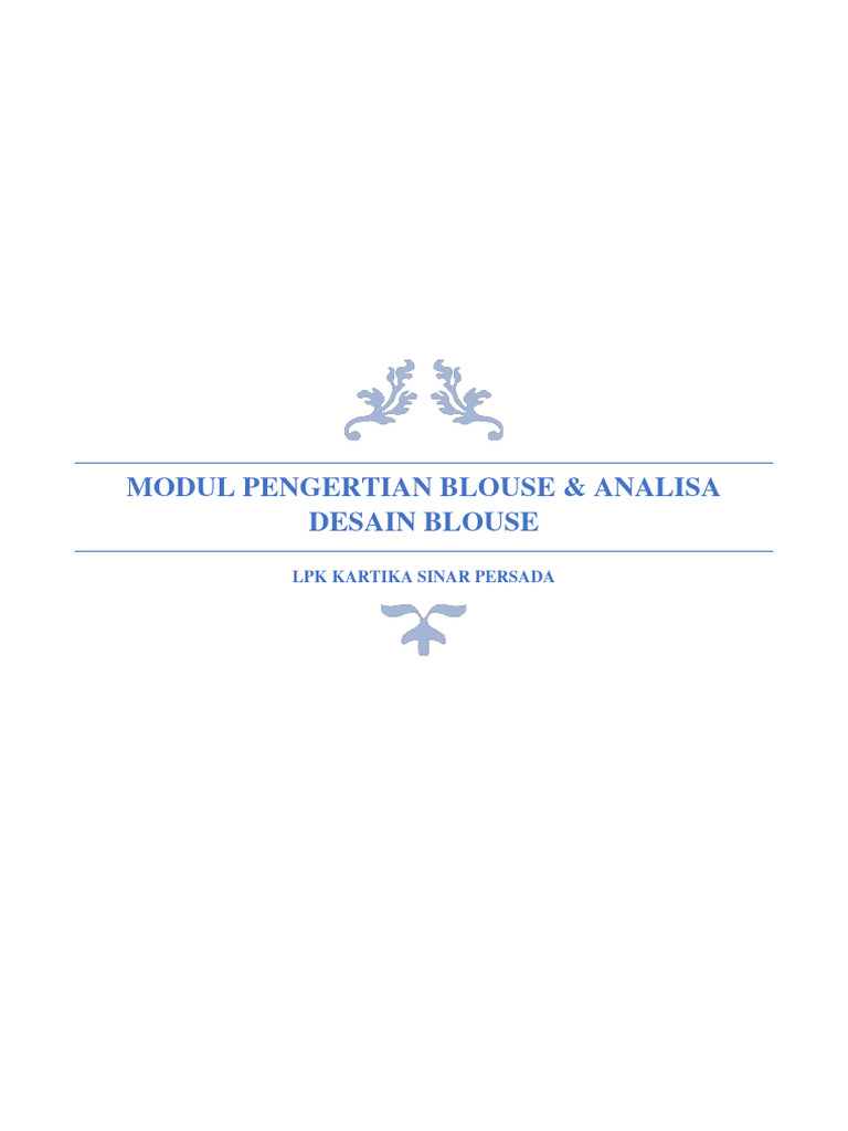 Modul Analisa Desain Model Blouse | PDF