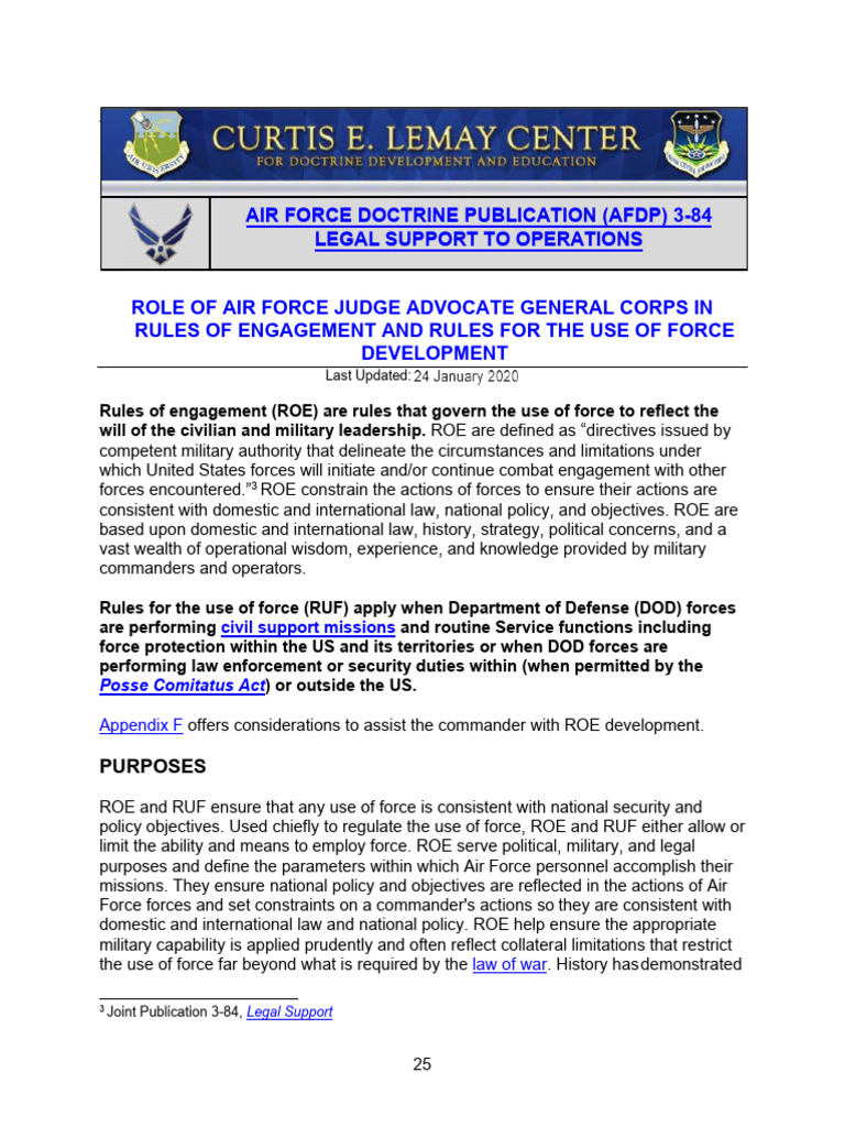 3 84 D11 Legal Roe | PDF | Law Of War | Use Of Force