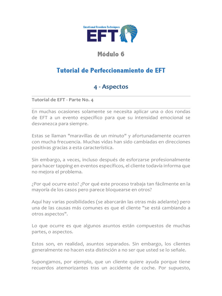 Curso de EFT - Tutorial-4 | PDF | Las emociones | Sicología