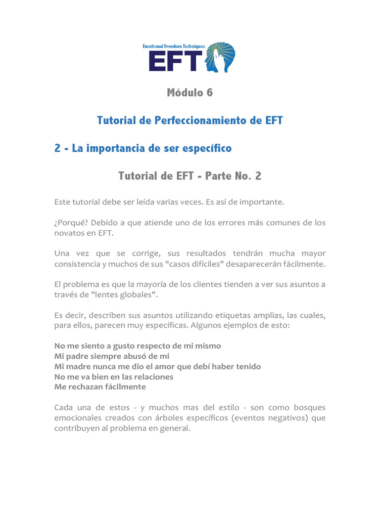 Curso de EFT - Tutorial-2 | PDF | Sicología