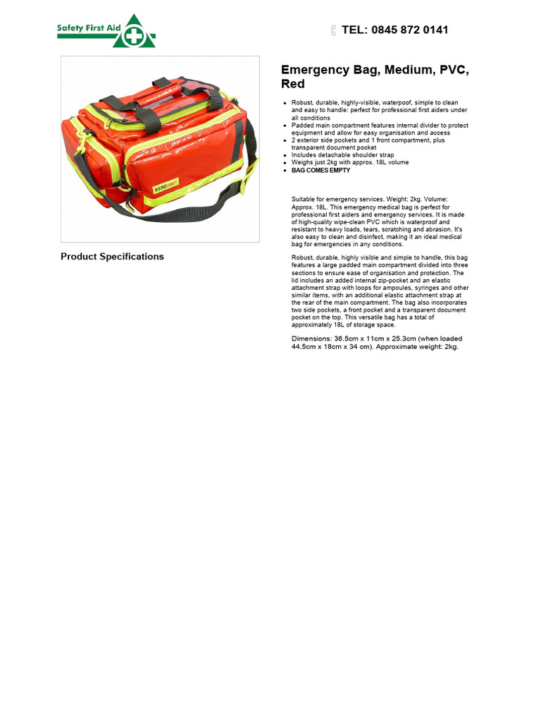 Medium Waterproof Emergency Bag | PDF
