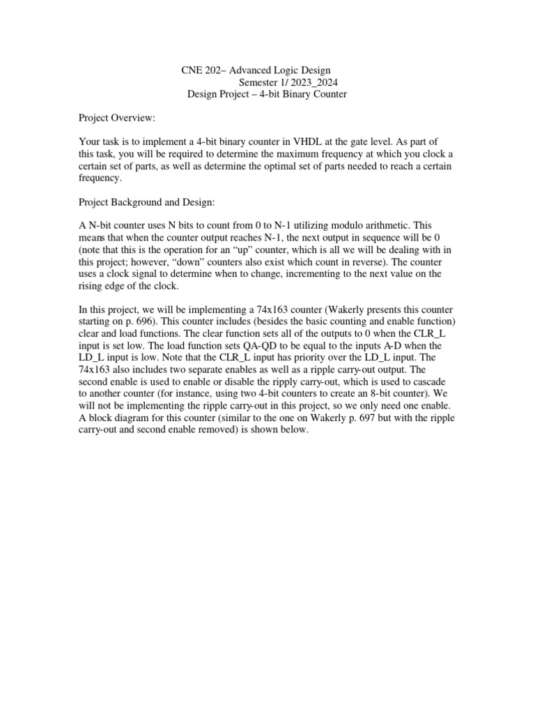 Design Project | PDF | Computer Engineering | Digital Electronics