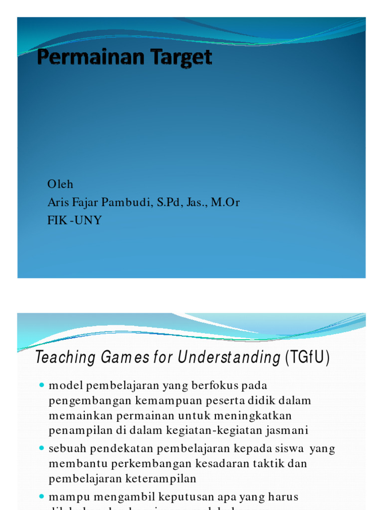 Bahan Ajar Permainan Target | PDF