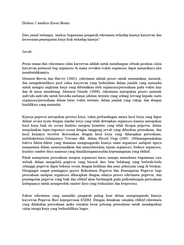Diskusi 5 Analisis Kasus Bisnis | PDF