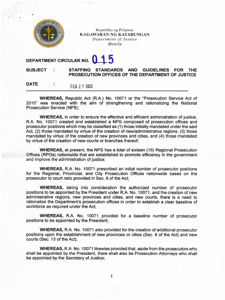 DOJ Prosecution Office Staffing Guidelines | PDF | Prosecutor ...