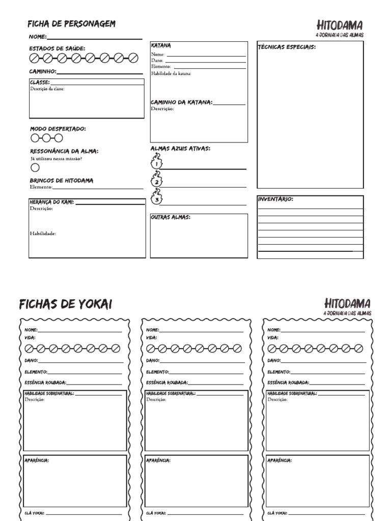 FICHAS HITODAMA Alternativas - Print Friendly | PDF