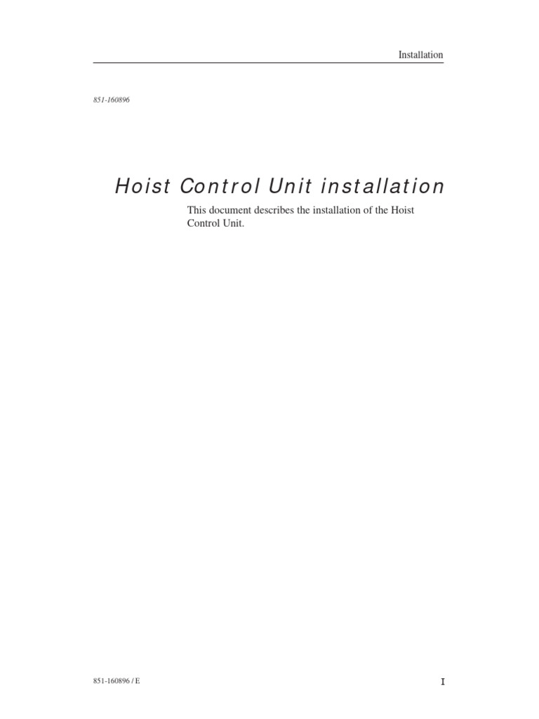 Hoist Unit | PDF | Screw | Power Supply