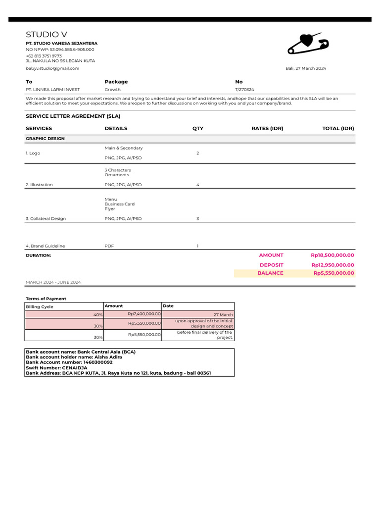 Service Letter Agreemenet Template | PDF | Private Sector | Personal ...