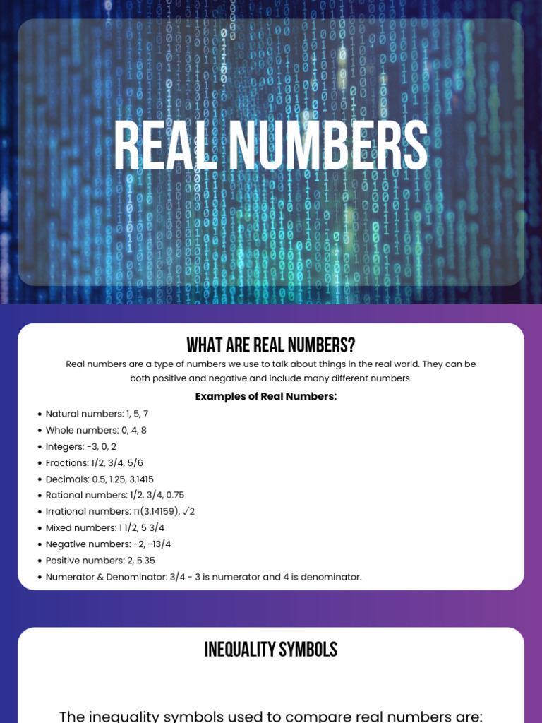 Real Numbers Lesson | Pdf | Numbers | Mathematical Concepts