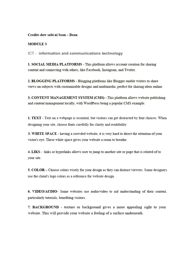 EmTech Reviewer Module 3 4 | PDF | Websites | Image Editing