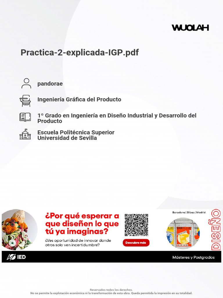 Wuolah Free Practica 2 Explicada IGP | PDF | Elipse | Geometría euclidiana