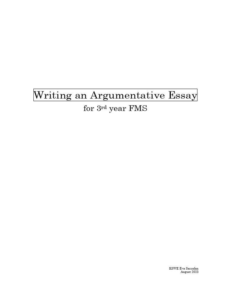 Argumentative Essay Writing 4 Paragraphs | PDF | Essays | Argument