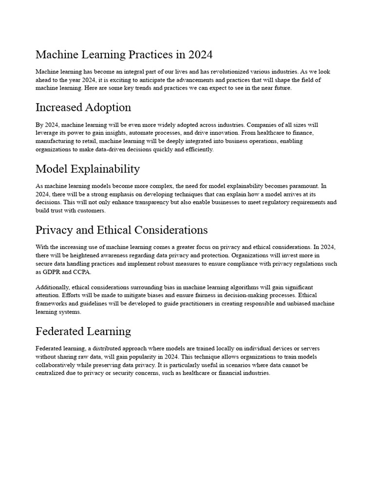 Machine Learning 2024 | PDF