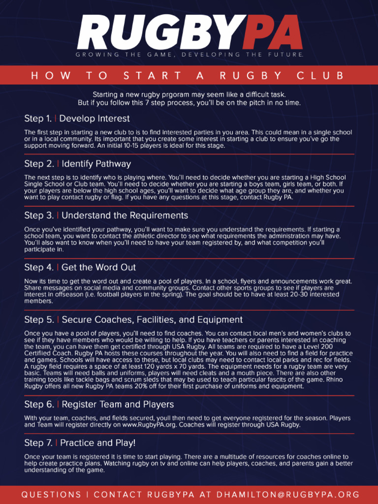 How To Start A Rugby Team General - JPG | PDF