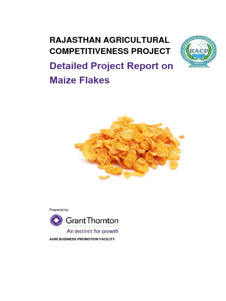 RACP - ABPF - Tech DPR - Maize Flakes | PDF | Maize | Starch