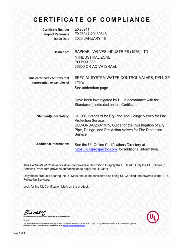 UL 260 Compliance for Deluge Valves | PDF | Actuator | Valve