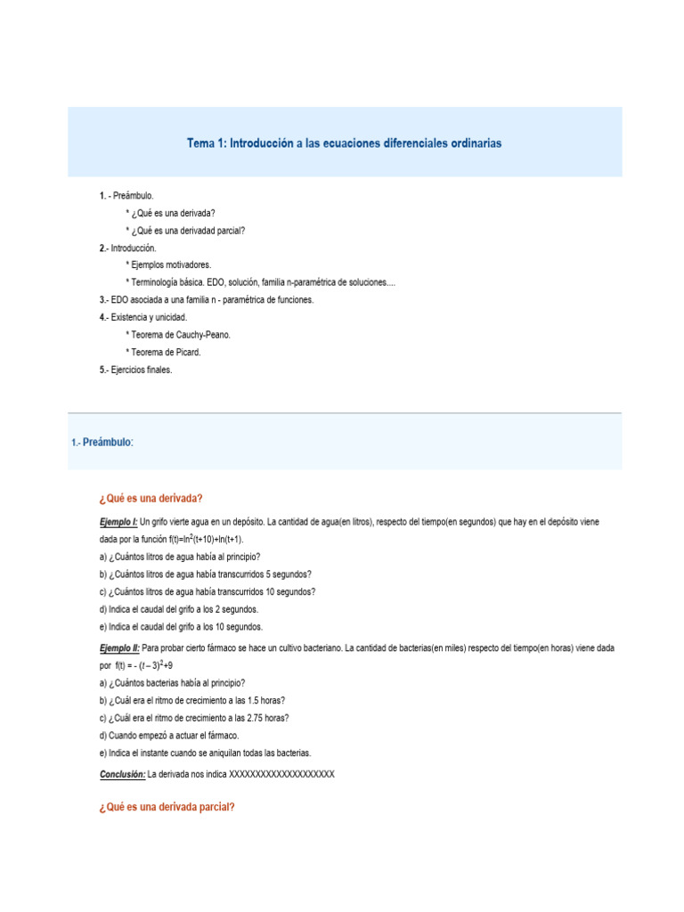 Tema 1-Introduccion A Las EDO | PDF | Ecuaciones | Derivado