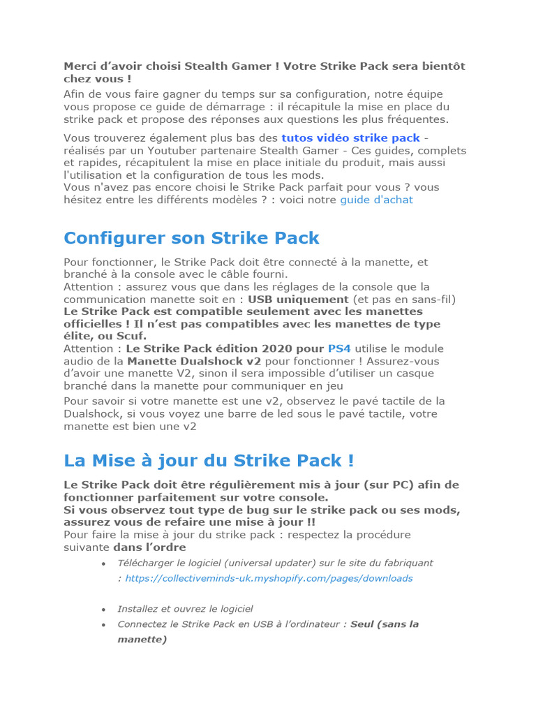 Guide de démarrage Strike Pack PS4 | PDF | Gameplay de jeux vidéo ...