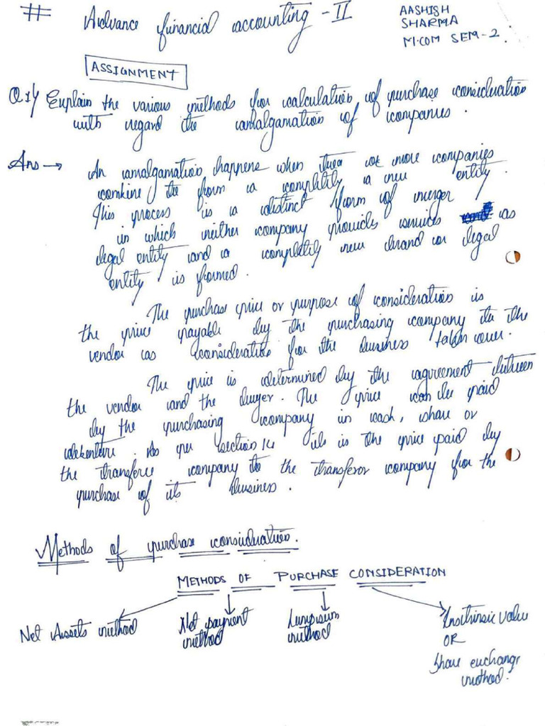 Aashish Sharma Mcom Sem 2 AFA2 | PDF