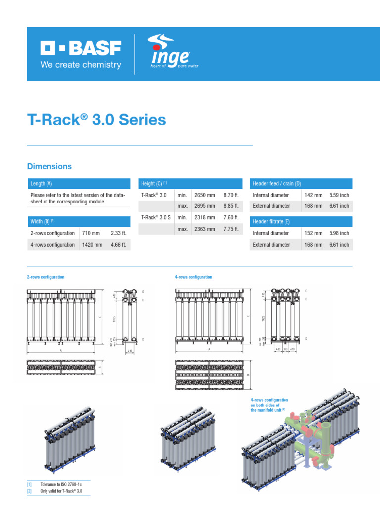 Inge - Technical Specifications - T-Rack 3.0 | PDF