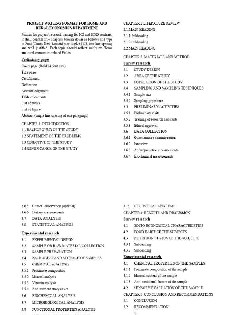 Project Format and Seminar Format | PDF | Sampling (Statistics ...