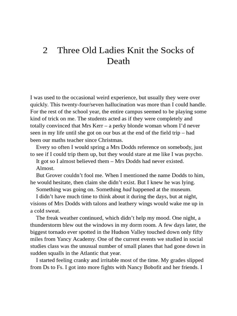 Percy Jackson and The Lightning Thief ch2 | PDF | Rick Riordan ...